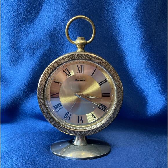 Bulova | Office | Vintage Bulova Stop Watch Style Pedestal Windup Clock ...